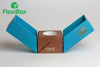 China Dual-Flap Flip-Top Dietary Supplement Gift Box with Blue and Brown Design and Foam Insert for Premium Supplement Packaging Box for sale