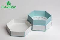 China Hexagonal Gift Box and Foldable Storage Box with Hexagonal Foldable Structure, Recessed Insert for Circular Items, and Custom Foil Stamping and Embossing for sale