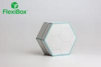 China Hexagonal Gift Box and Foldable Storage Box with Hexagonal Foldable Structure, Recessed Insert for Circular Items, and Custom Foil Stamping and Embossing for sale