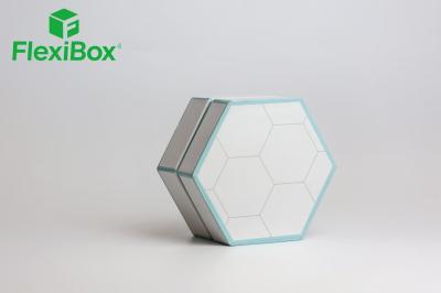 China Hexagonal Gift Box and Foldable Storage Box with Hexagonal Foldable Structure, Recessed Insert for Circular Items, and Custom Foil Stamping and Embossing for sale
