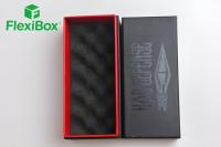 China Black Matte Finish Drawer Gift Box with Shock-Absorbent Foam Insert and Distressed Embossed Branding Rigid Gift Box for sale