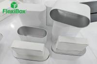 China White Oval Gift Box with Silver-Accented Edges and Custom Logo for Cosmetic Packaging Box for sale