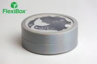 China Round Double-layer Cosmetic Packaging Box with Transparent Window and Metallic Finish Round Gift Box for sale