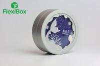 China Round Double-layer Cosmetic Packaging Box with Transparent Window and Metallic Finish Round Gift Box for sale
