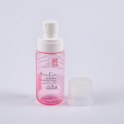 China Facial Toner PET Lotion Bottle Recyclable Transparent Pink Color 100ml for sale