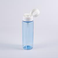 China 200ml Transparent Blue Makeup Remover Bottle with Crystal Clear PET for Cosmetics for sale