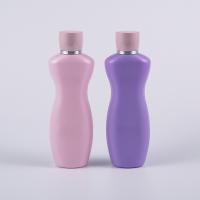China Pink Purple Color Ergonomic Shape 200ml PE Body Lotion Bath Wash Bottle for sale