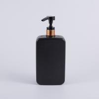 China Solid Black Color Square 1000ml PE Shampoo Pump Cleansing Bottle for sale