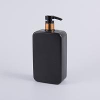 China Solid Black Color Square 1000ml PE Shampoo Pump Cleansing Bottle for sale