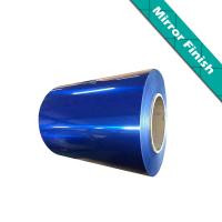 China Blue And Gold Color Mirror Finish Aluminum Coil Coated Mirror Aluminium Material for sale