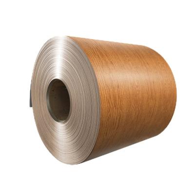 China Pine Wood Grain Color Coated Aluminium Coil Wood Texture Aluminum Material for sale