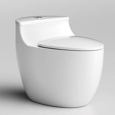 China Bathroom Ceramic Siphonic One Piece Toilet Commode Round Egg Shape Water Closet for sale