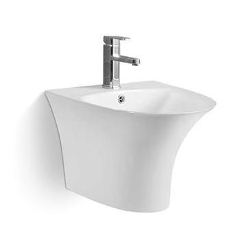 China Modern Round Ceramic Wall Hung Basin For Functional Bathrooms for sale