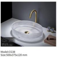China Modern Crystal Clear Glass Bathroom Vanity Round Italy for Hotel for sale