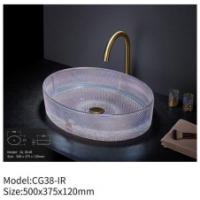China Round Crystal Clear Glass Basin Sink for Modern Hotel Bathroom Italy for sale