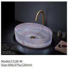 China Round Crystal Clear Glass Basin Sink for Modern Hotel Bathroom Italy for sale