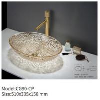 China Above Counter Transparent Glass Basin Sink Round For Bathroom for sale