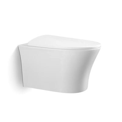 China Wholesale Price Toilet P-trap Bathroom Wall Mounted Rimless Soft Seat Cover Engineered White Ceramic Toilet Wall Hanging Toilet for sale