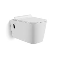 China Round Rimless Sanitary Ware Ceramic Easy Clean Save Space Wall Hung Toilet for sale