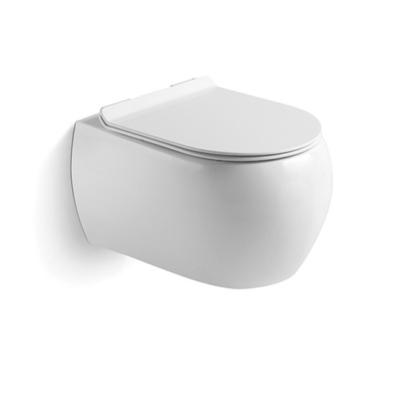 China Special shape Ceramic  Rimless Wall Hung Toilet With Toilet Seat Cover for sale