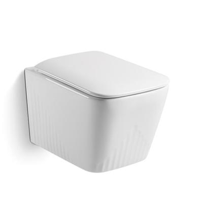China Modern Design Wall Mounted WC Toilet Bowl White Hanging Ceramic Washroom Hotel Single Bathroom Closet for sale