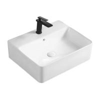 China Porcelain Only Hole Above Counter Sink Bowl White Easy Clean Glazed for Bathroom for sale