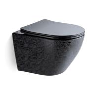 China Porcelain Wall Hung Toilet Ceramic Black P Trap Toilet For Bathroom for sale
