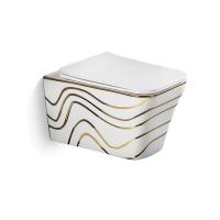 China Custom Ceramic Wall Hung Toilet Rimless Bathroom Sanitary Ware for sale