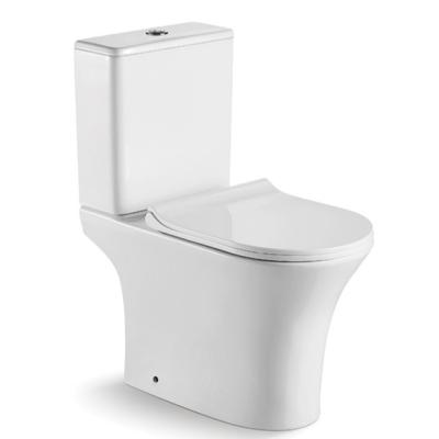 China Ceramic Dual Flush Two Piece Toilet Glossy White Modern Bathroom Sanitary Ware for sale