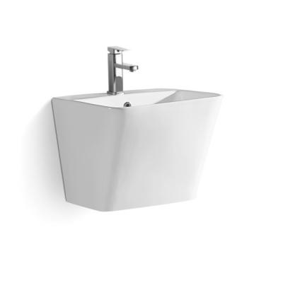 China Square Ceramic Wall Hung Wash Basin For Functional Bathrooms for sale