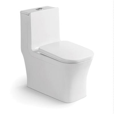 China North America Modern One Piece Ceramic Siphonic Toilet Dual Flush Floor Mounted White for Bathroom for sale