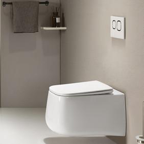 China Bathroom Wall Mounted Toilet Ceramic Sanitary Ware With UF Toilet Seat for sale