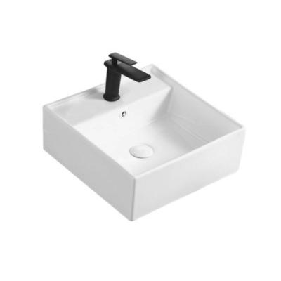 China Square Countertop Ceramic Basin Bathroom Wash Sink Wall Mounted for sale