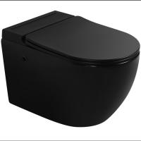 China Special Design Tankless Wall Hung Toilet Matt Black Color For Luxury Hotel for sale