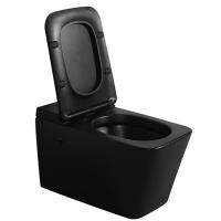 China Gravity Flush Tankless Wall Mounted Toilet Matt Black color For Luxury Bathroom for sale