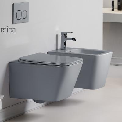 China Artificial Stone Groove Fluted Wall Mounted Bathroom Sink Square Orange Pink Green Color for sale