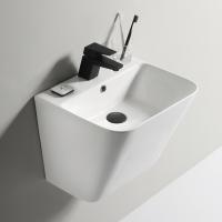 China Household Bathroom Washing Porcelain Wall Mount Sink White With Tap Hole for sale