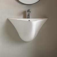 China Modern Ceramic Bathroom Basin Wall Mounted Seamless One Piece for sale