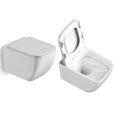 China Washdown P Trap Wall Hung Toilet Elongated With Concealed Cistern for sale