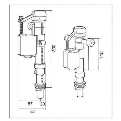 China ABS Upc Toilet Flush Tank Accessories With Dual Concealed Flush Valve Push Button for sale