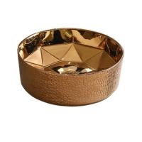 China Luxury Glazed Round Ceramic Basin Impact Resistant For Bathroom for sale