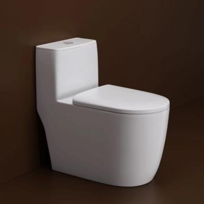 China One Piece Toilet for Bathrooms Elongated Power Flush Quiet Soft Close Seat Easy Clean Ceramic Round Shape Toilet for sale