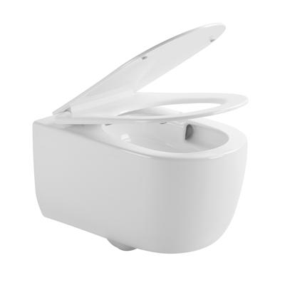 China Factory Direct Round Design Wall Mounted Toilets Luxury Commode Manufacturer Wholesale White vortex Rimless Wall Hung Toilet for sale