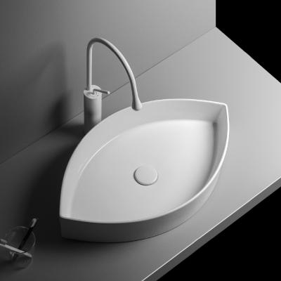 China White Ceramic Vessel Sink for Bathroom Vanity Countertop for sale