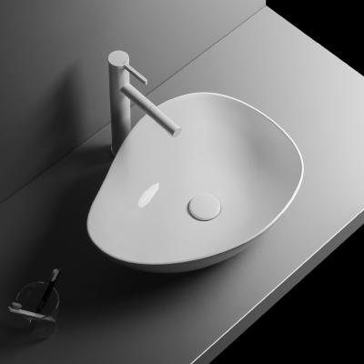 China Modern Round Fluted Ceramic Basin for Countertop Installation for sale