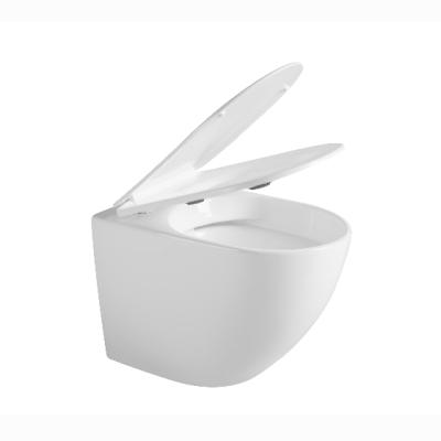 China Europe Design Economic Modern Rimless Ceramic One Piece Wall Hung Toilet for Bathroom for sale