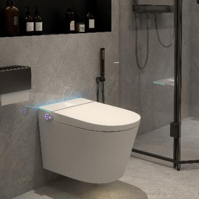 China Smart Wall-Hung Toilet with Auto Flush Heated Seat Remote Control for Home or Office Elongated & Round Bowl Smart Toilets for sale