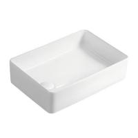 China Easy Clean Glaze Porcelain White Color Only Hole Above Counter Mounted Sink Bowl Bathroom Ceramic Counter Handmade Wash Basin for sale