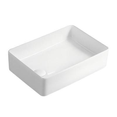 China Easy Clean Glaze Porcelain White Color Only Hole Above Counter Mounted Sink Bowl Bathroom Ceramic Counter Handmade Wash Basin for sale
