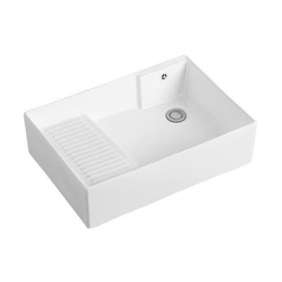 China Custom Counter Top Porcelain Hair Salon Basin Barber Shop Ceramic Rectangle Shape Hair Salon Shampoo Basin for Sale for sale
